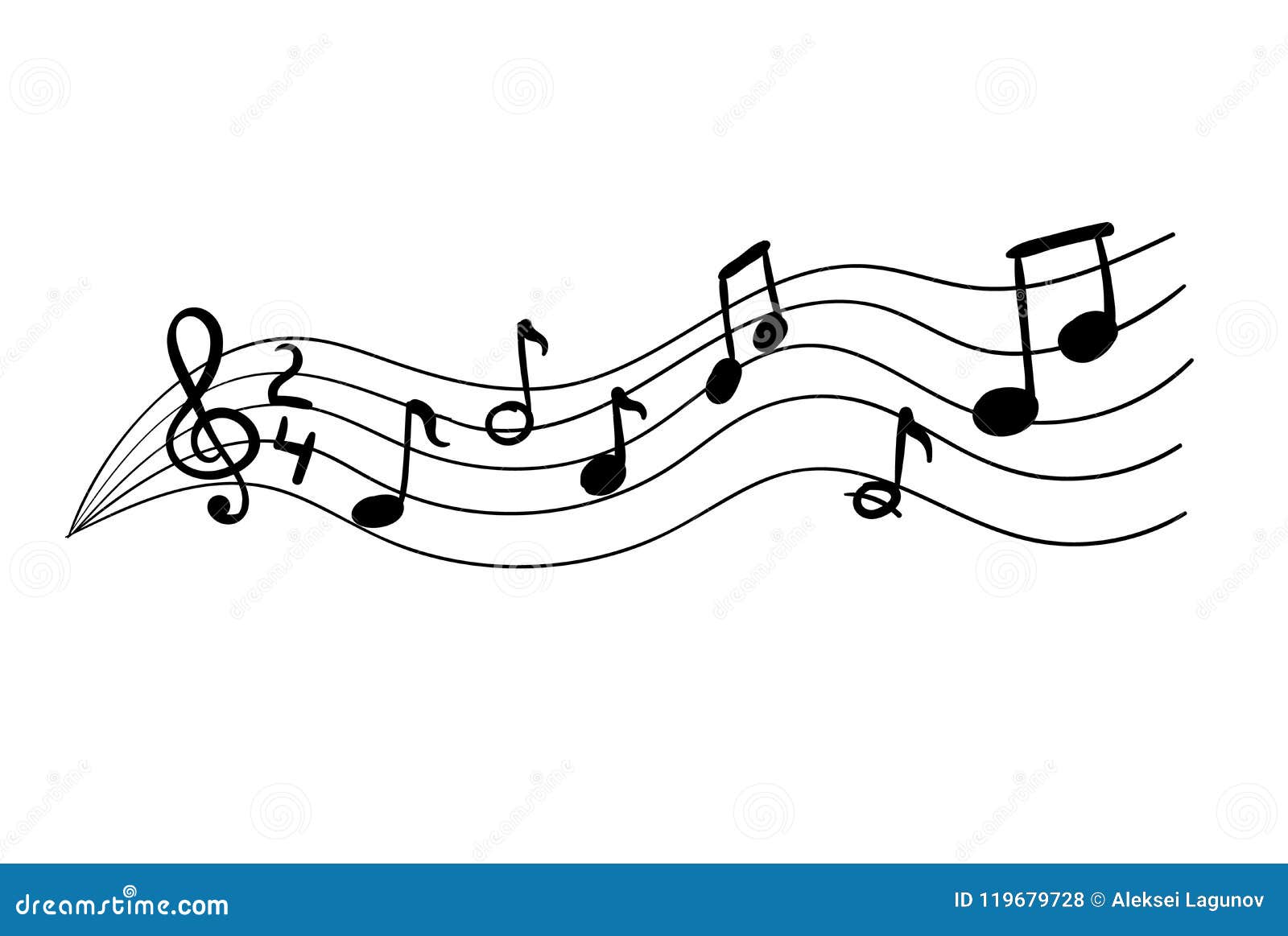 Vector Musical Notes, Doodle Hand Drawn Illustration,Image. Stock ...