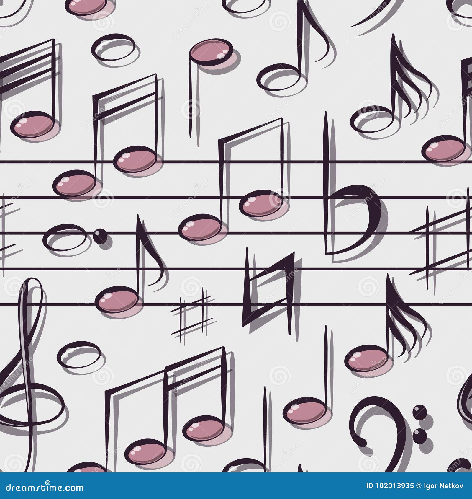 Vector Musical Notes Pattern Stock Vector - Illustration of eight ...