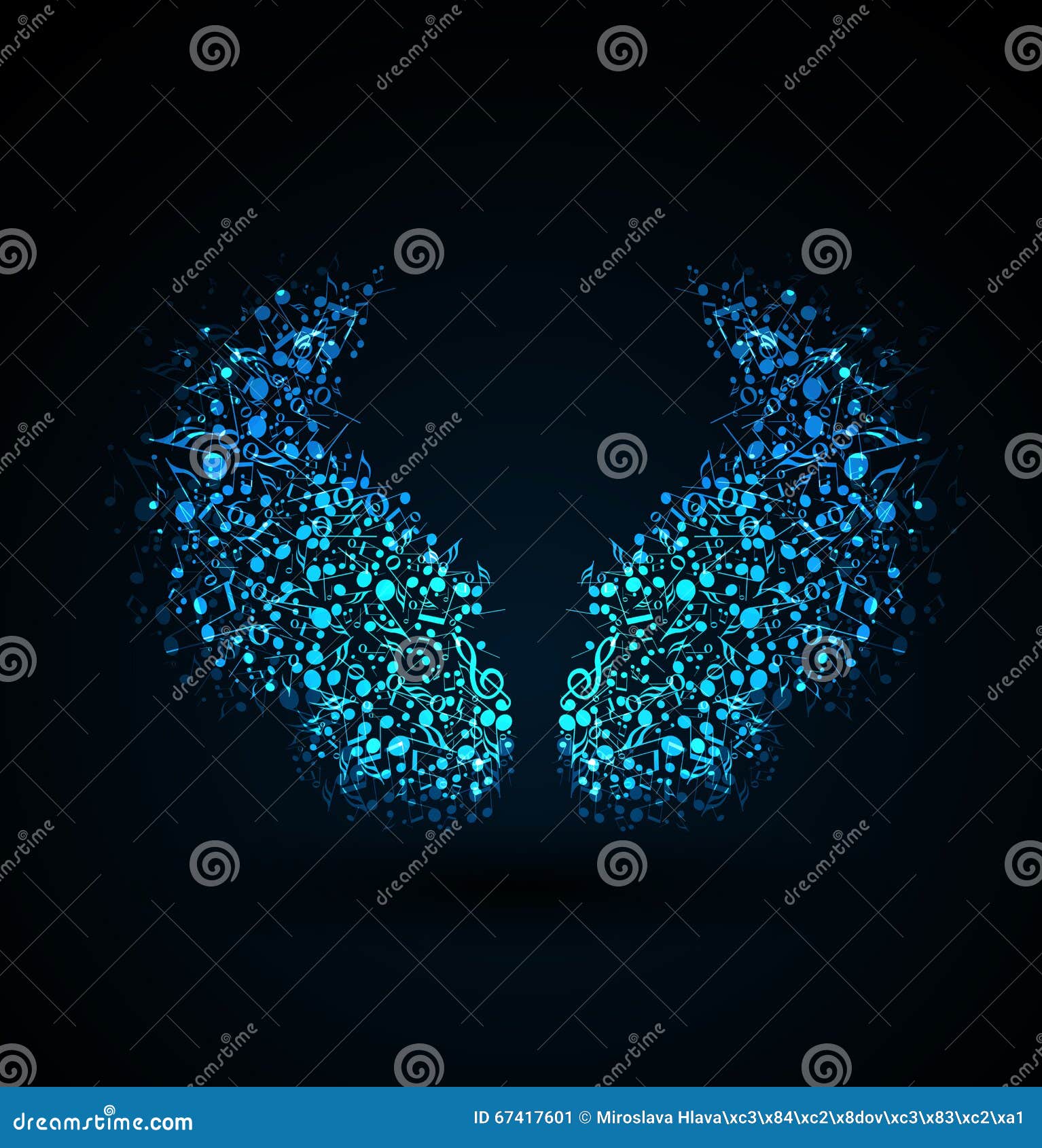 Vector of Musical Notes Wings Stock Vector - Illustration of creative ...
