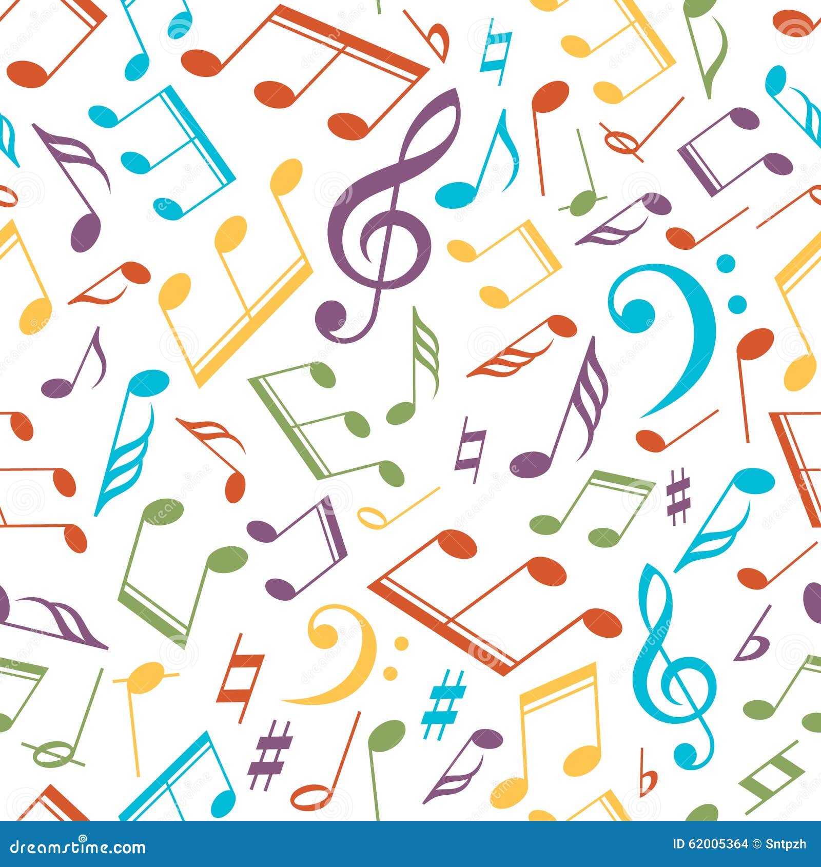 Vector Musical Pattern with Notes. Vector Illustration Stock Vector ...