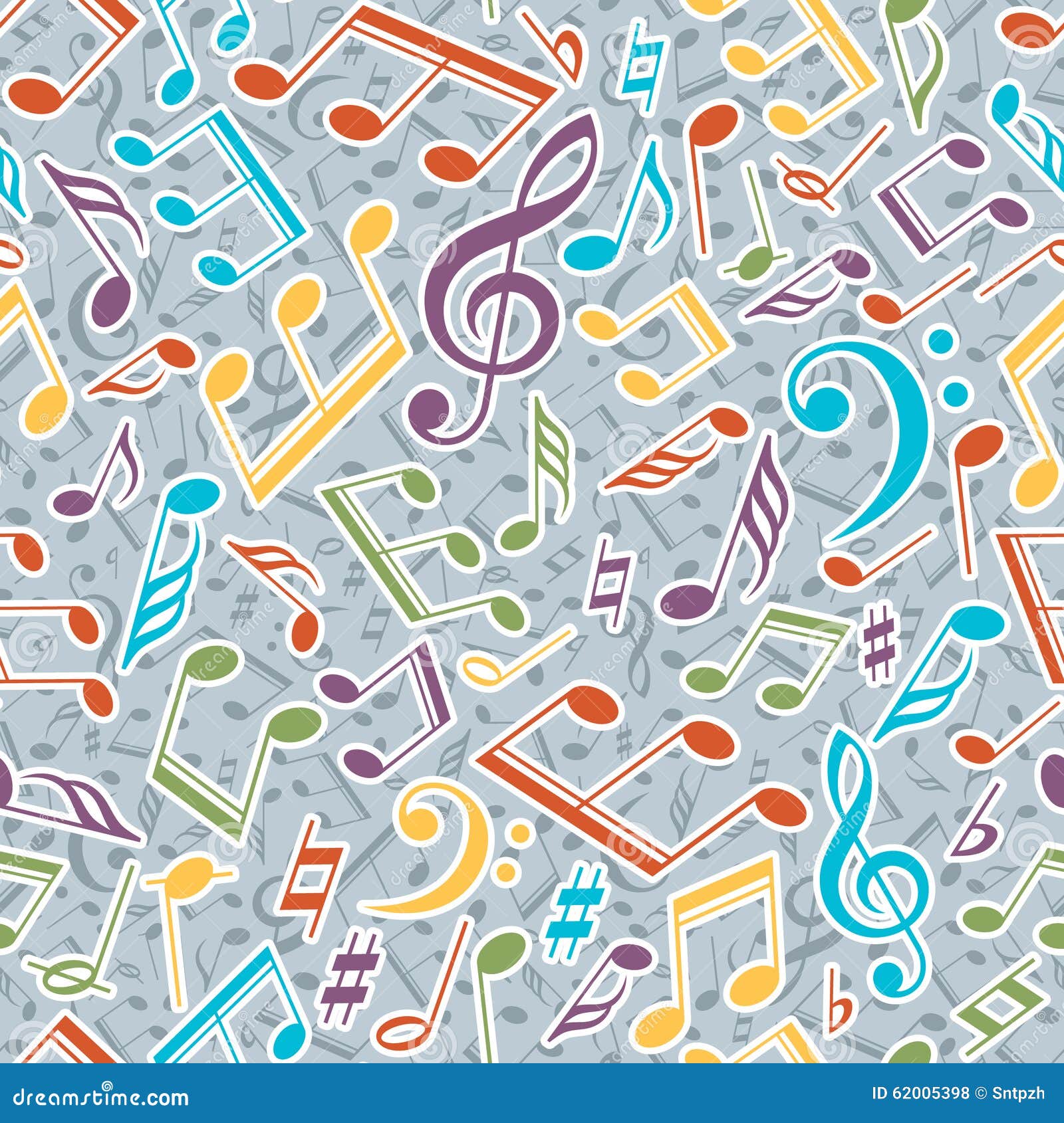 Vector Musical Pattern with Notes. Vector Illustration Stock Vector ...