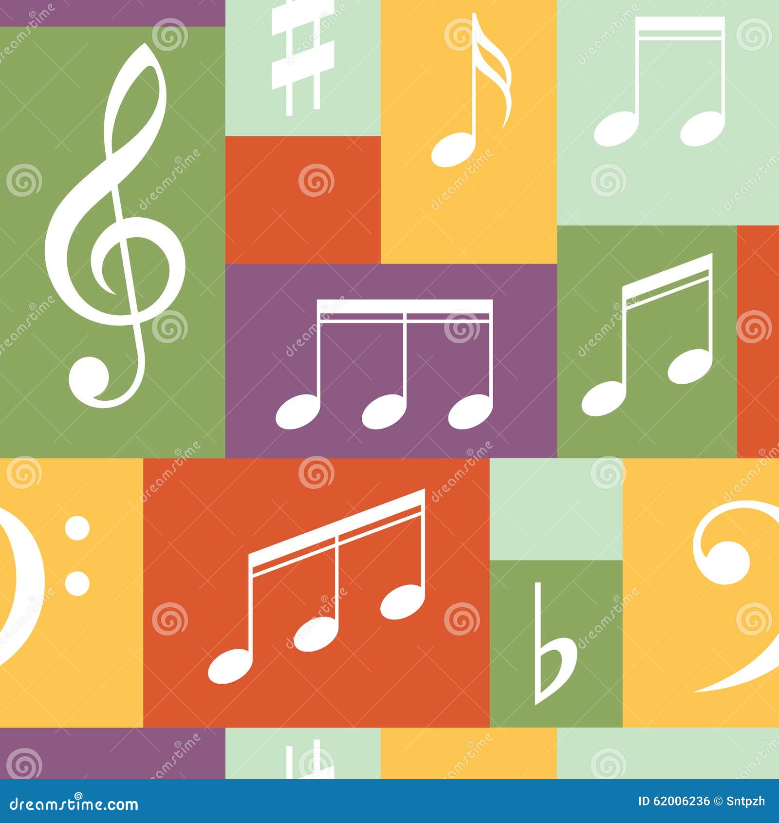 Vector Musical Pattern with Notes. Vector Illustration Stock Vector ...