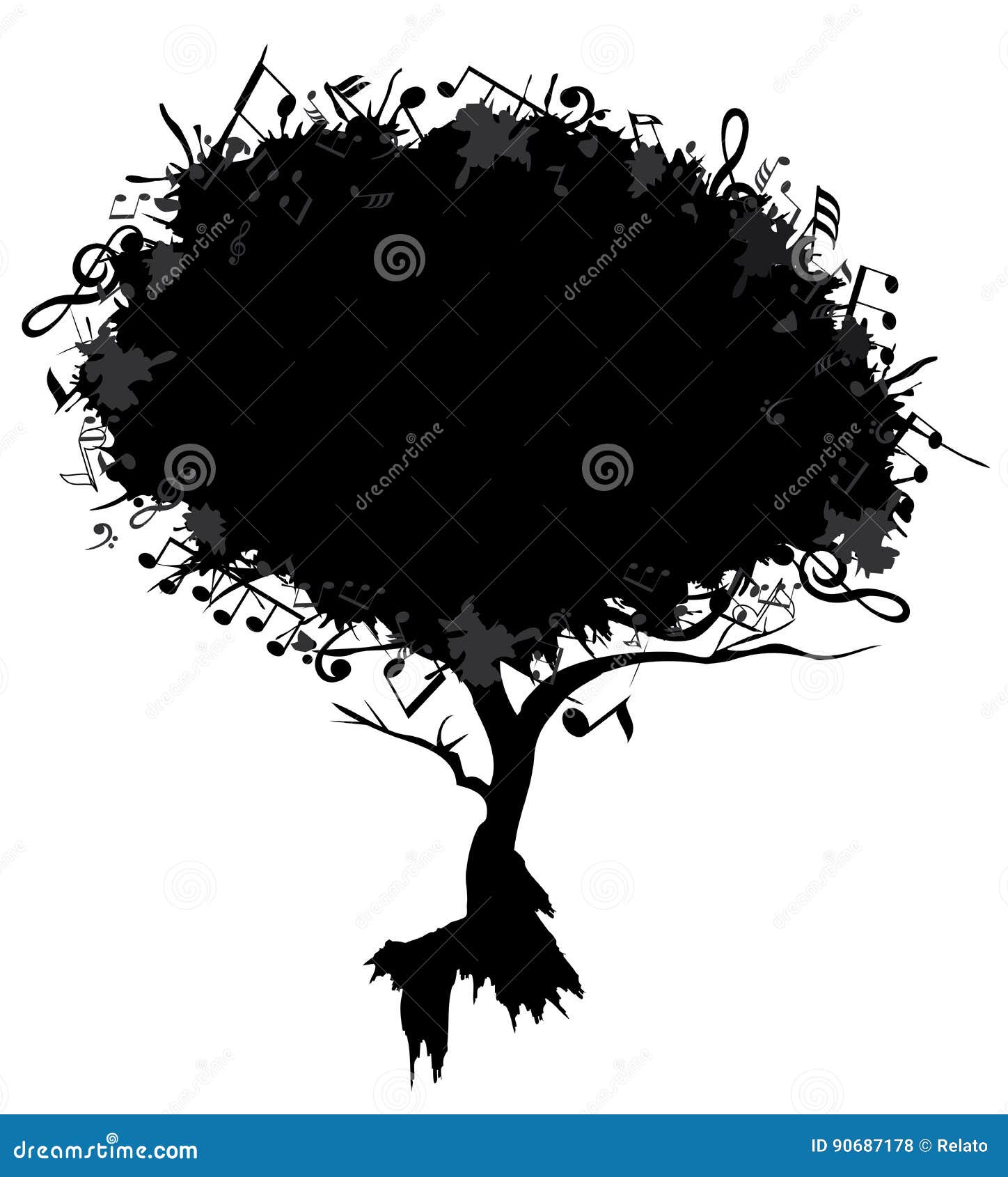 Vector musical tree stock vector. Illustration of melody - 90687178