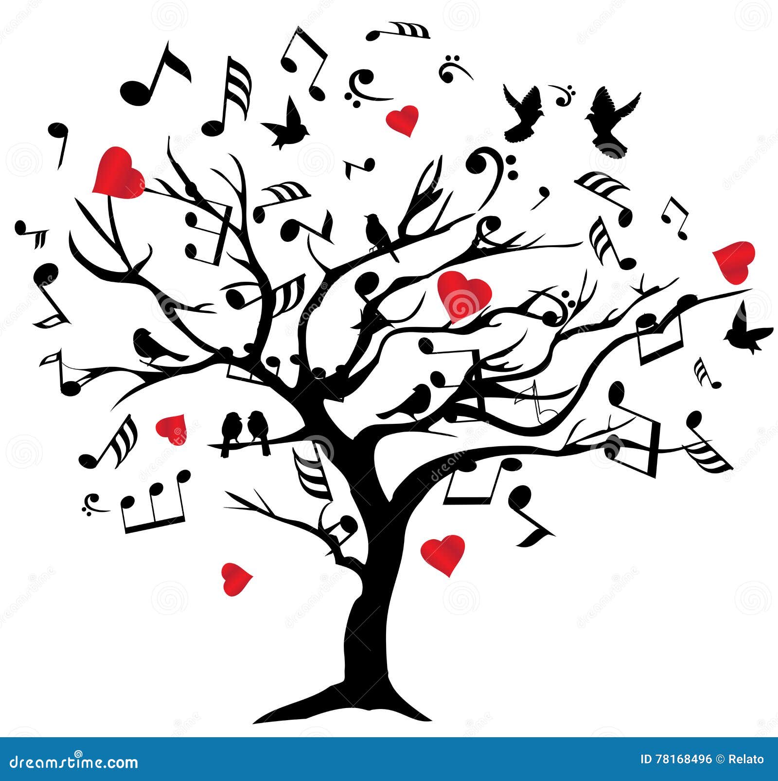 Vector Musical Tree stock vector. Illustration of graphic - 78168496