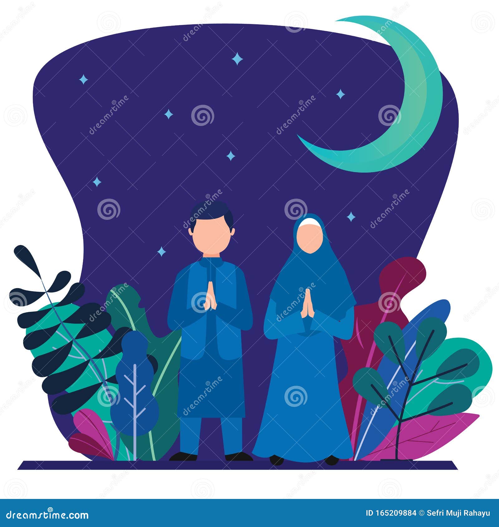 Vector of Muslim Flat Design Stock Vector - Illustration of clothes ...