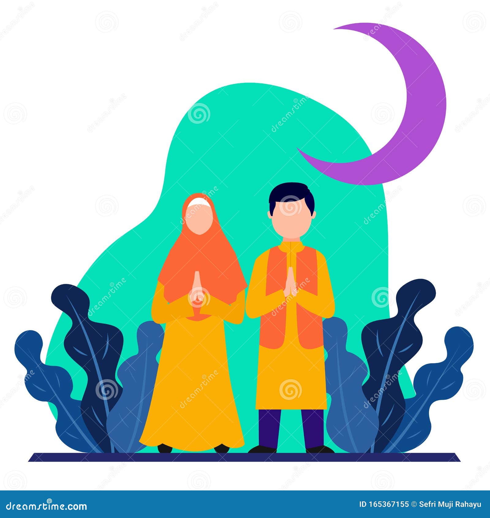 Vector of Muslim Flat Design Stock Vector - Illustration of diversity ...