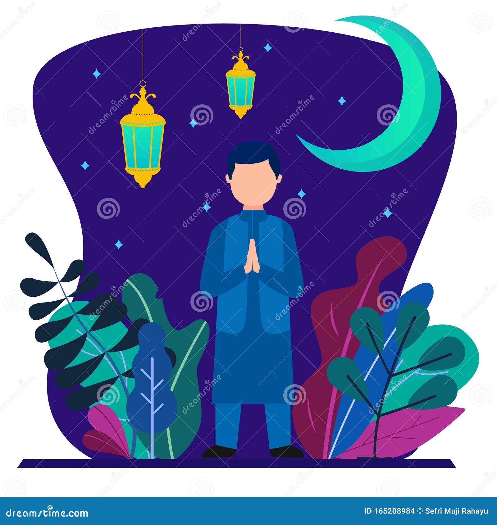 Vector of Muslim Flat Design Stock Vector - Illustration of clothing ...