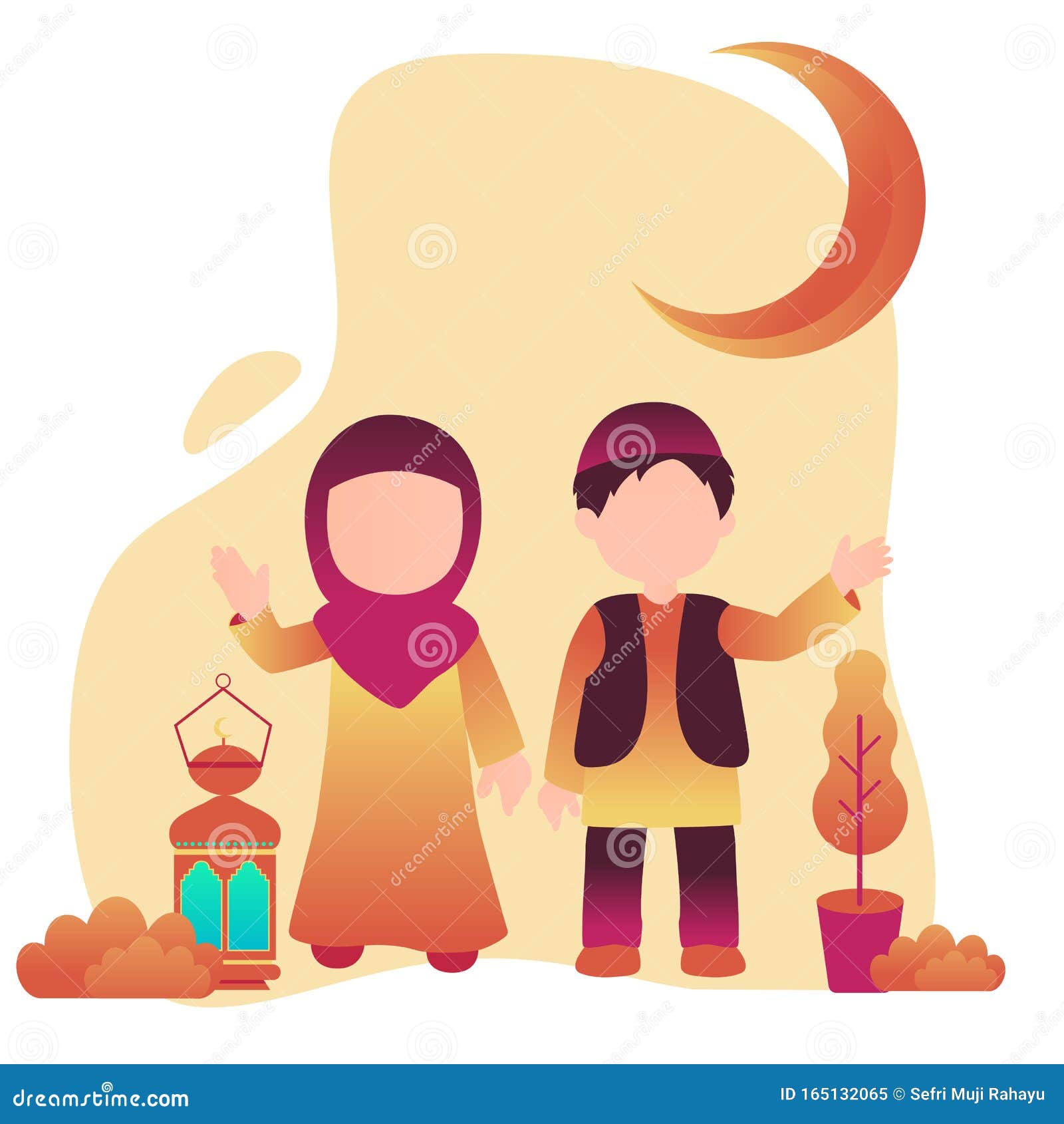 Vector of Muslim Flat Design Stock Vector - Illustration of female ...