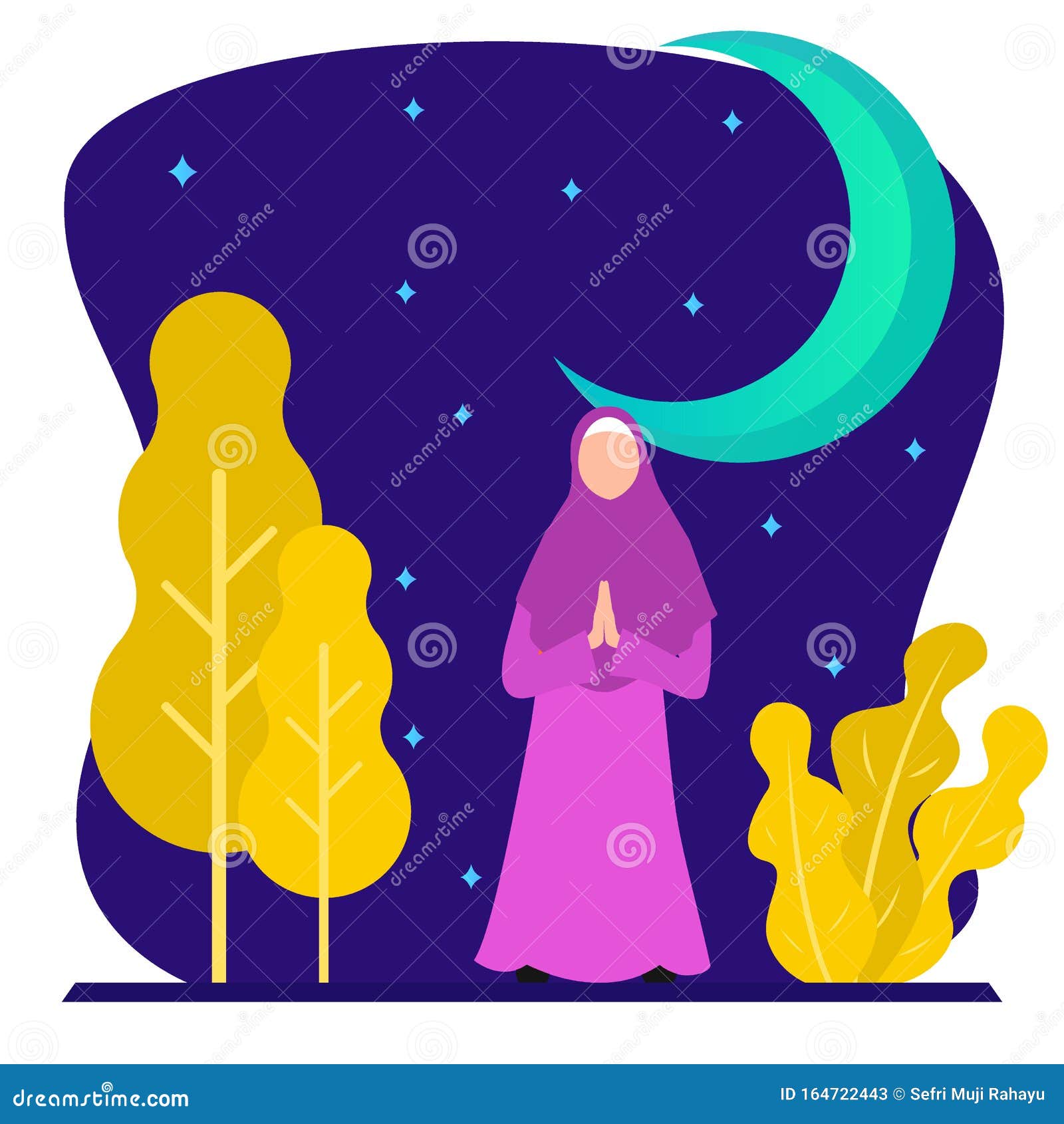 Vector of Muslim Flat Design Stock Illustration - Illustration of allah ...