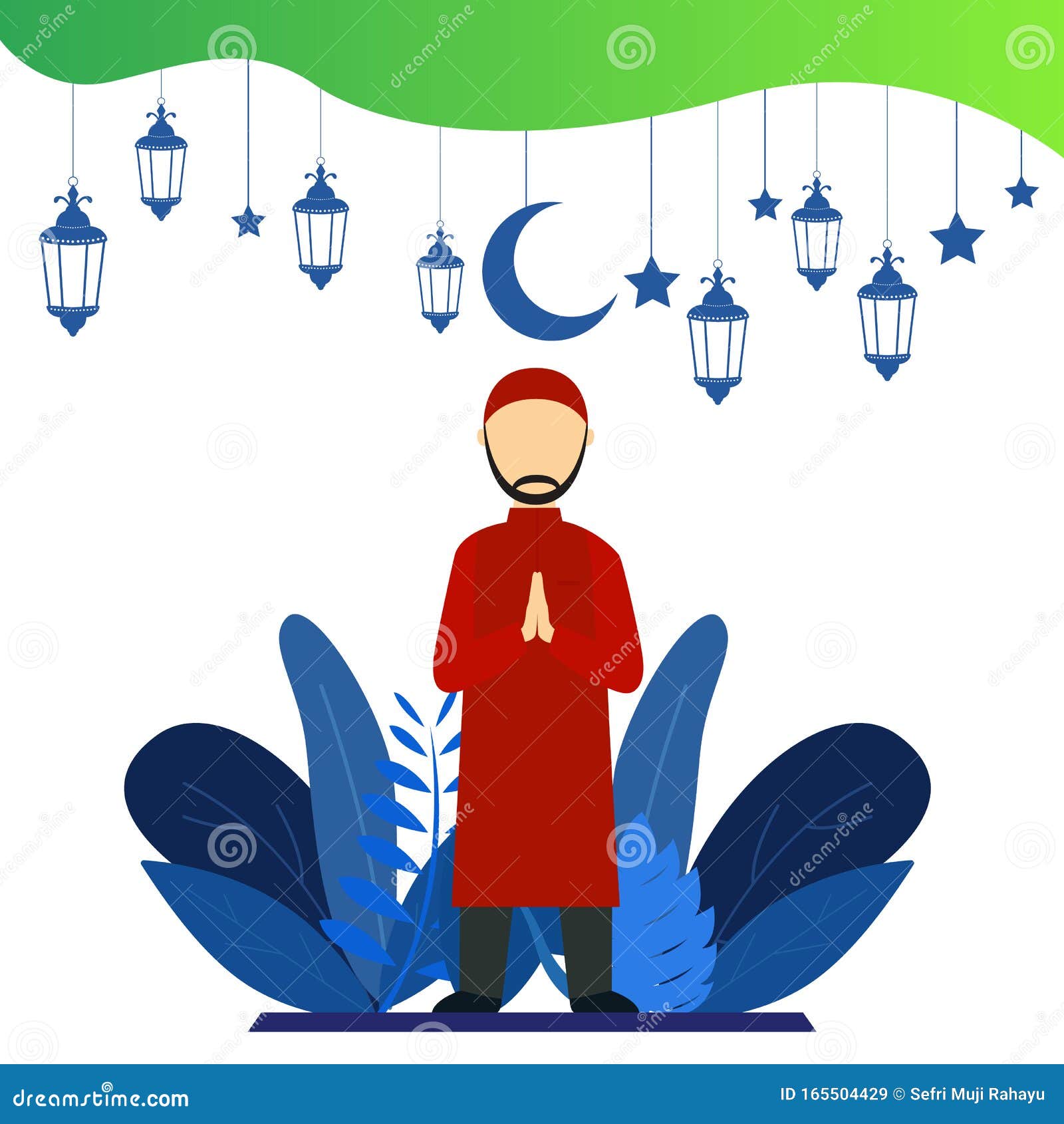 Vector of Muslim People Flat Design Stock Vector - Illustration of arab ...