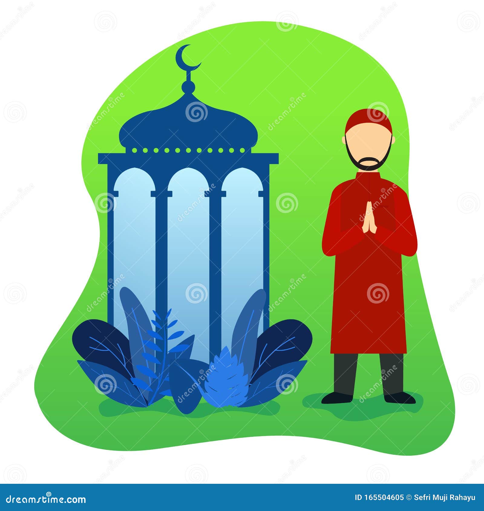 Vector of Muslim People Flat Design Stock Vector - Illustration of ...