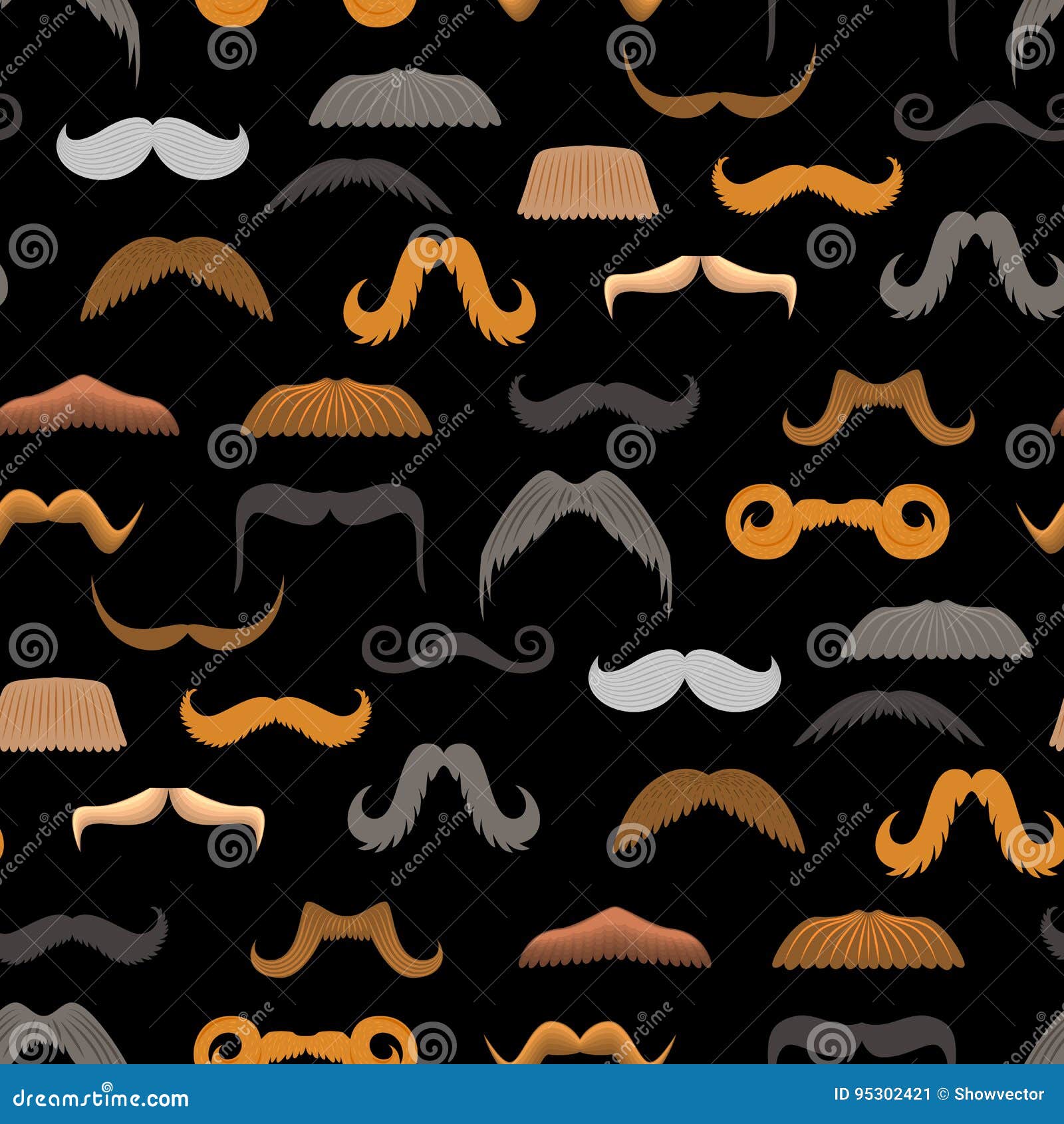 Mustache Fu Manchu Cartoon Vector | CartoonDealer.com #107181273