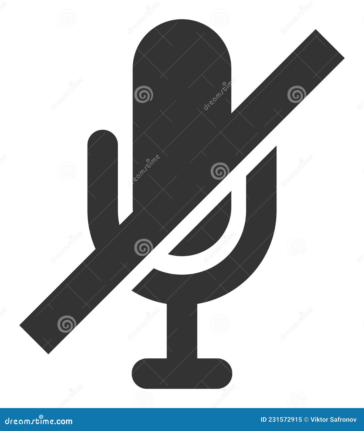Vector Mute Flat Icon Symbol Stock Vector - Illustration of icon, mute ...