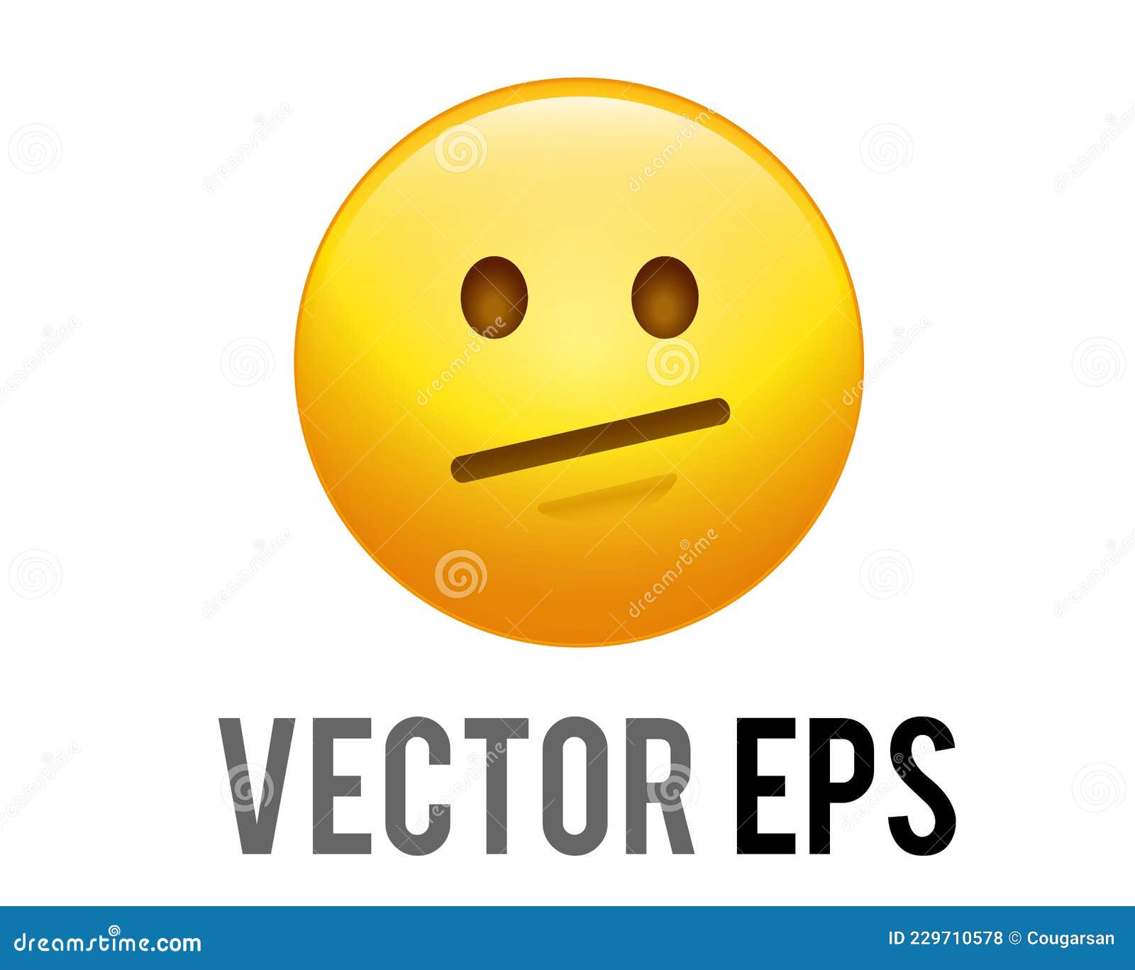 Vector Muted Yellow Neutral Helpless, Disappointed, Upset Face Icon ...