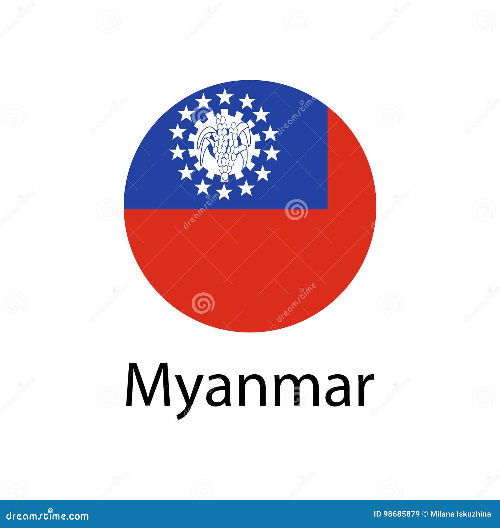 Vector Myanmar Flag Stock Vector Illustration Of National 98685879