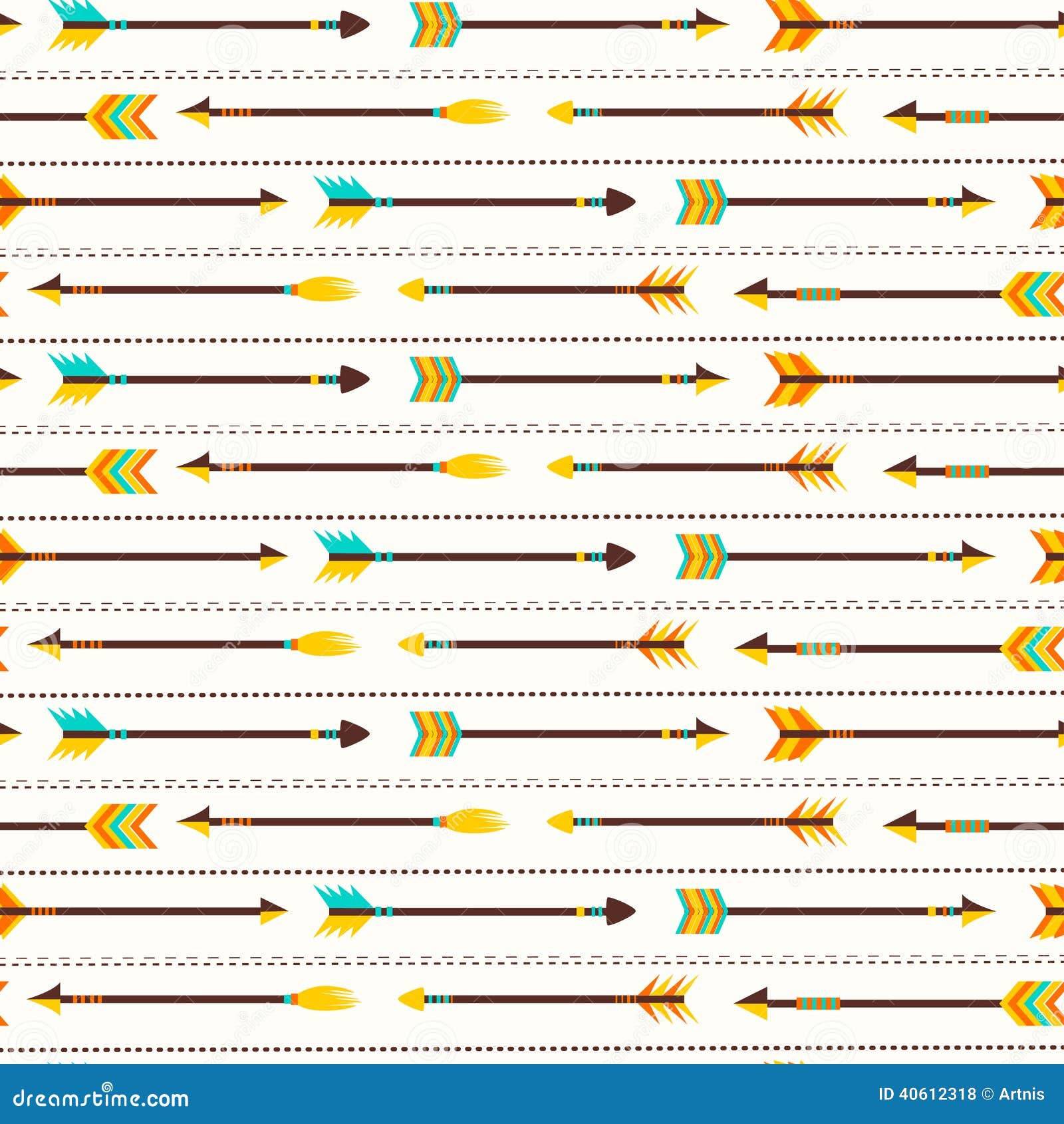 Vector Naadloos Patroon Met Leuke Pijlen Vector Illustratie ...