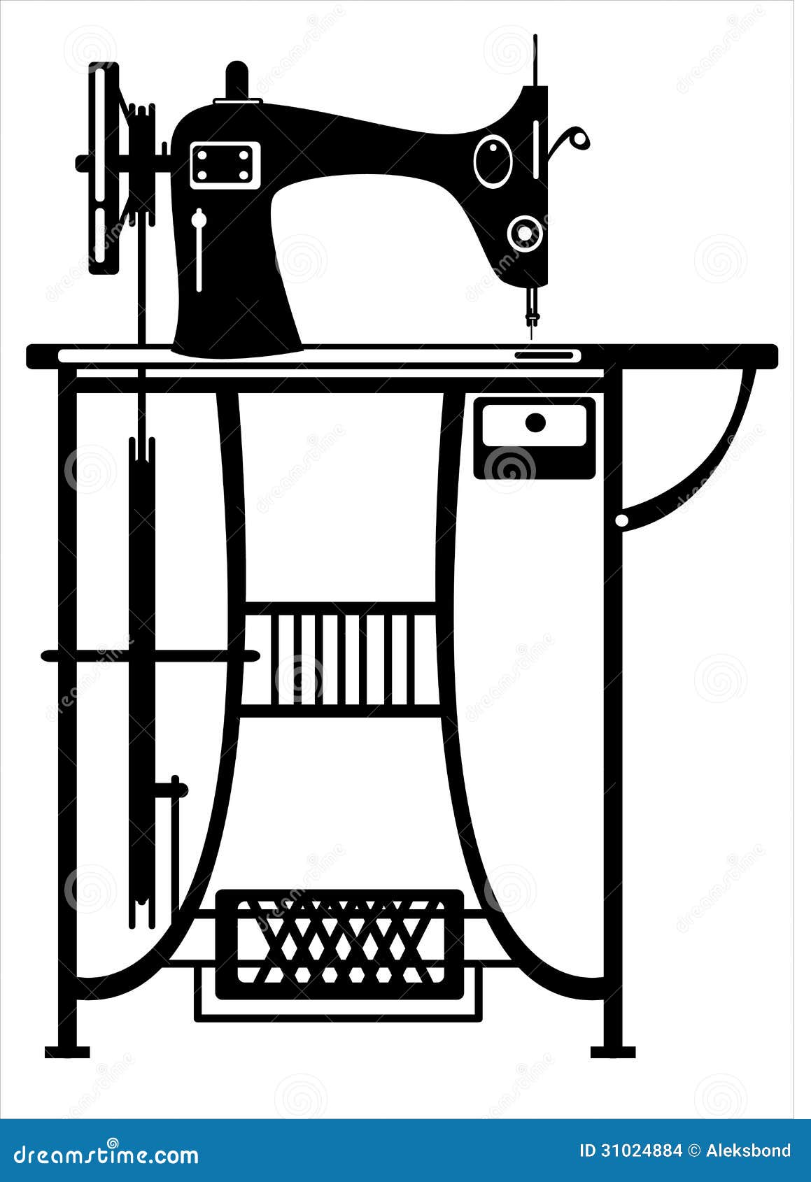 Vector naaimachine op wit vector illustratie. Illustration of nostalgie ...