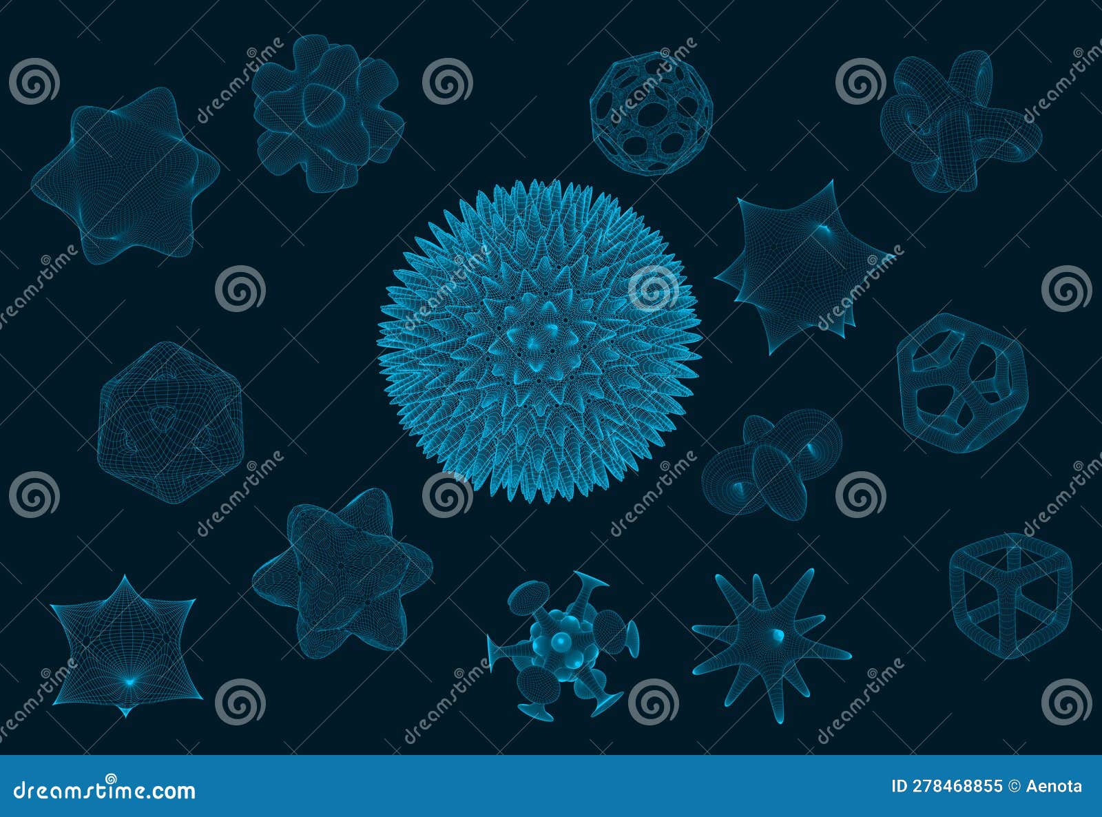 Vector Nanotech Particles Icons Set Stock Vector - Illustration of ...
