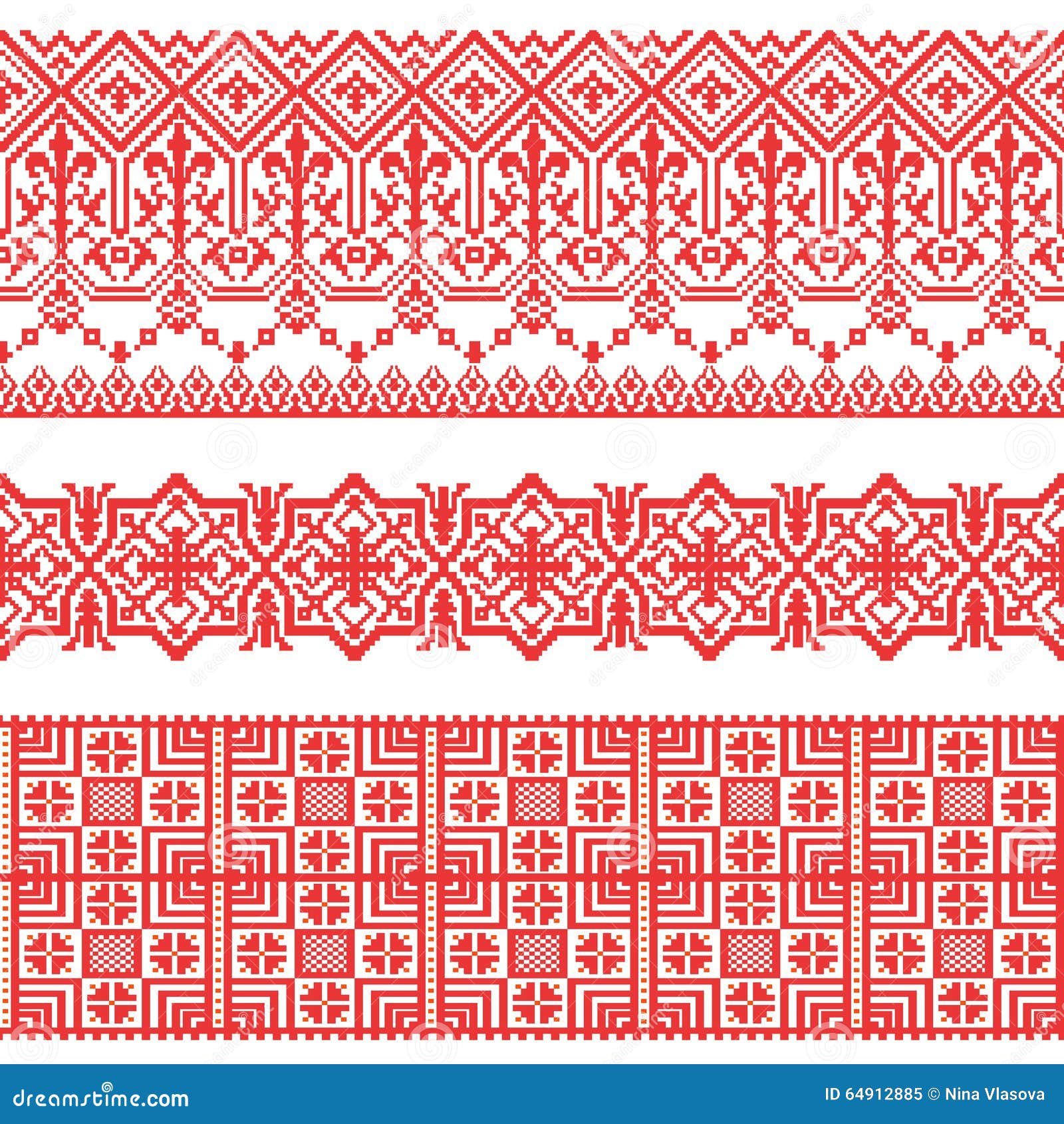 Vector National Folk Seamless Pattern for Textiles, Postcards ...