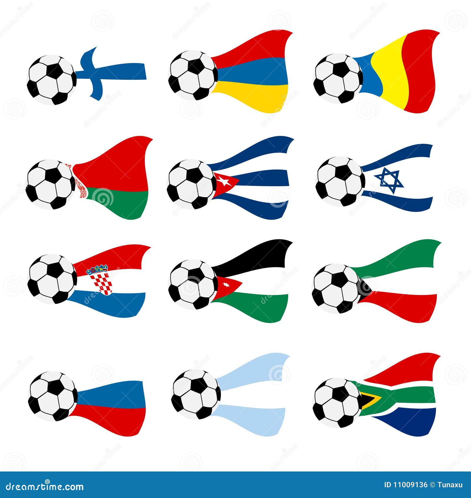 Vector National Soccer Flags Stock Vector - Illustration of composition ...