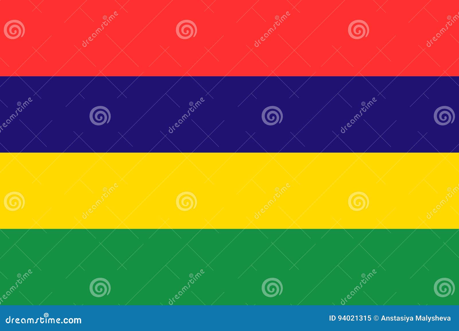 Vector Nationale Vlag Van Mauritius Vector Illustratie - Illustration ...