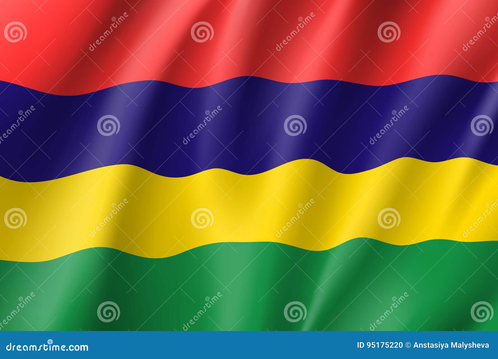 Vector Nationale Vlag Van Mauritius Vector Illustratie - Illustration ...