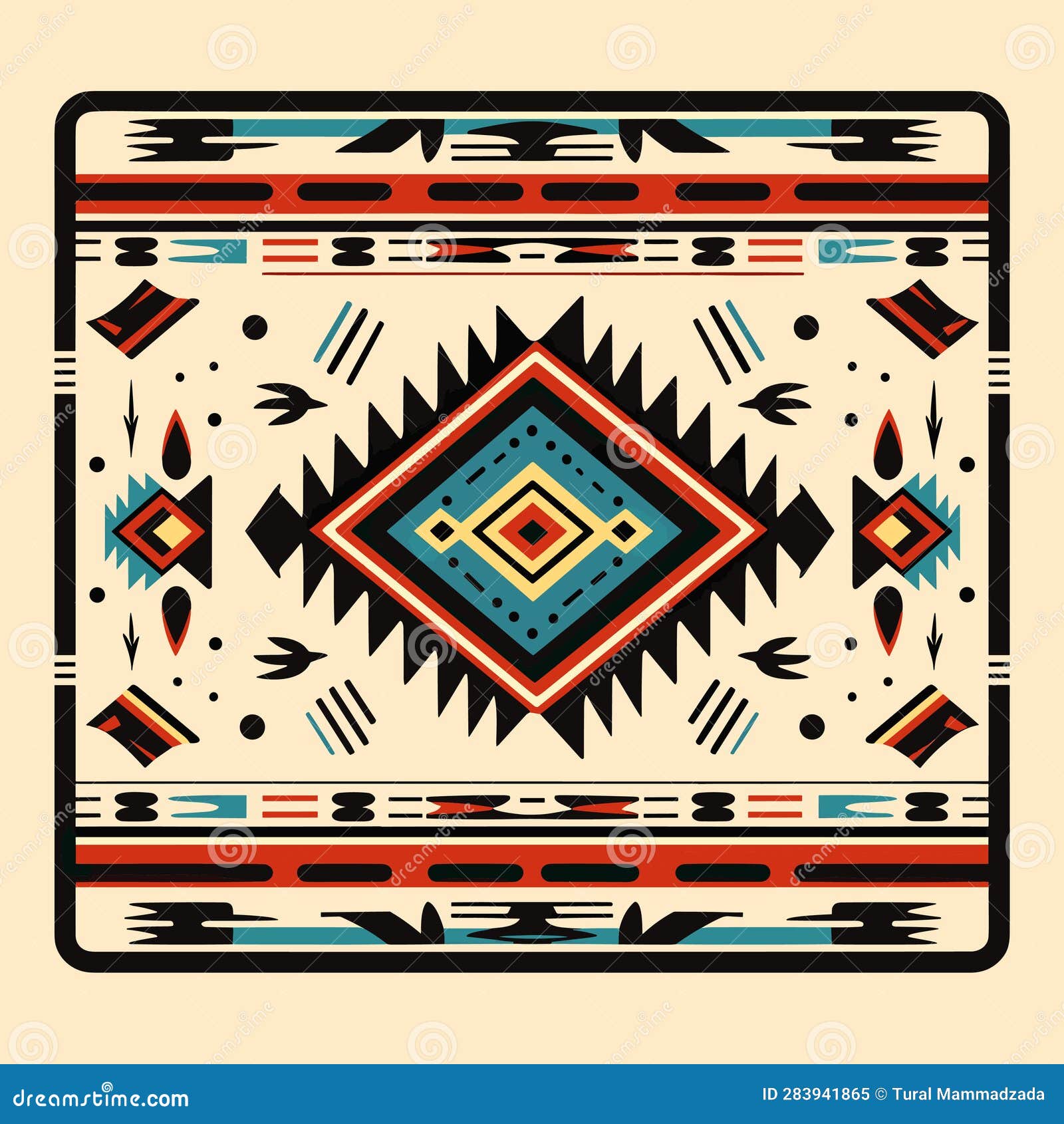 Vector of a Native American Pattern in a Modern and Minimalist Style ...