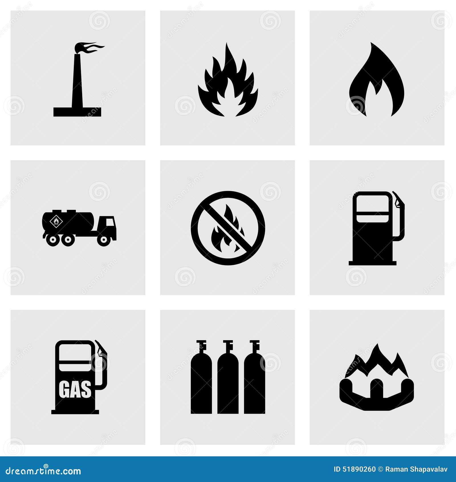 Vector Natural Gas Icon Set Stock Vector - Illustration of design, fuel ...