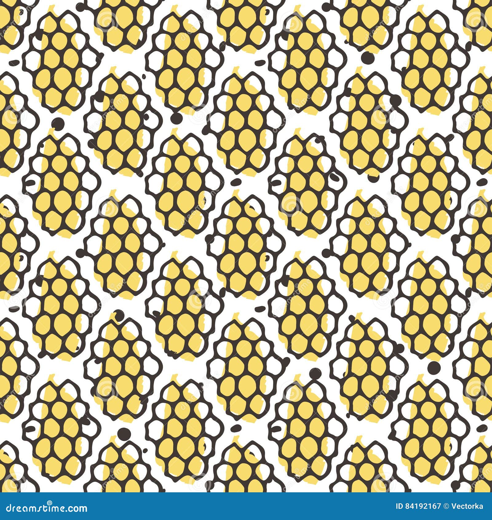 Vector Natural Honey Seamless Pattern. Bio Hand Drawn Design Stock ...