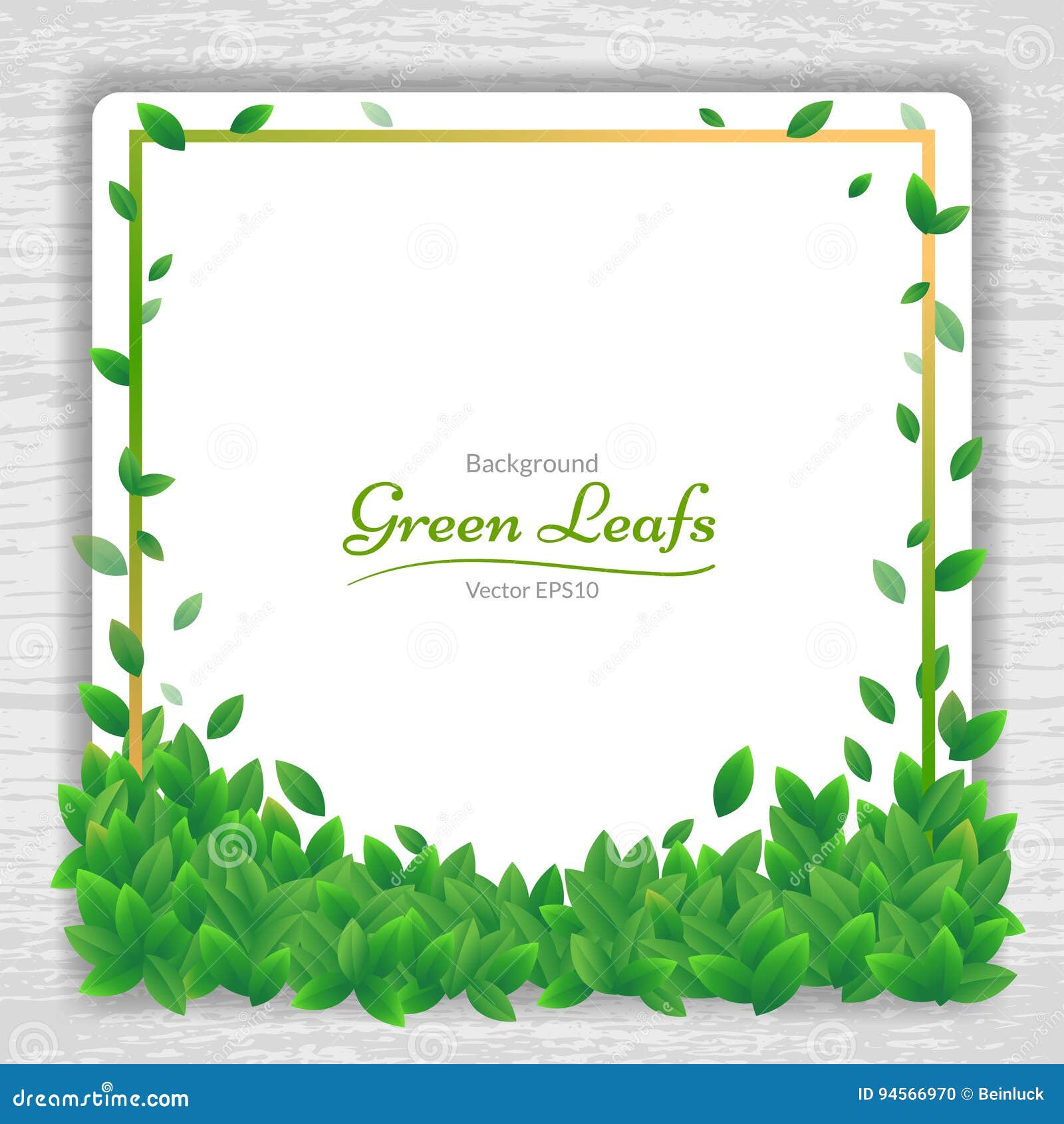 Vector Nature Background Banner with Green Leaf Frame Stock Vector ...