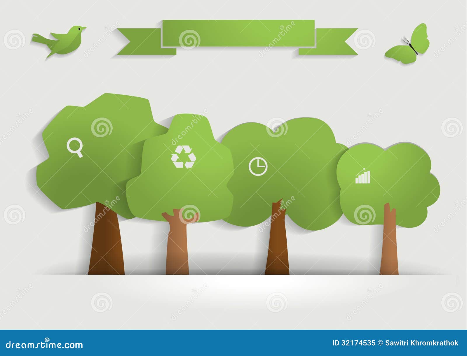 Vector Nature Banner Idea Concept Stock Vector - Illustration of garden ...