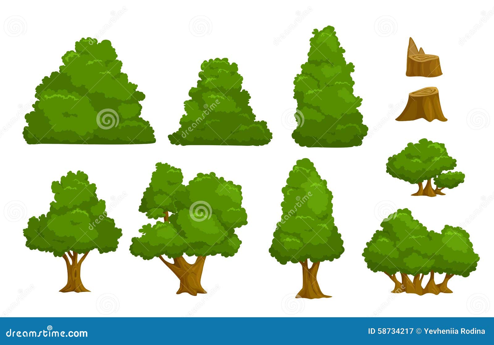 Vector nature elements set stock illustration. Illustration of green ...