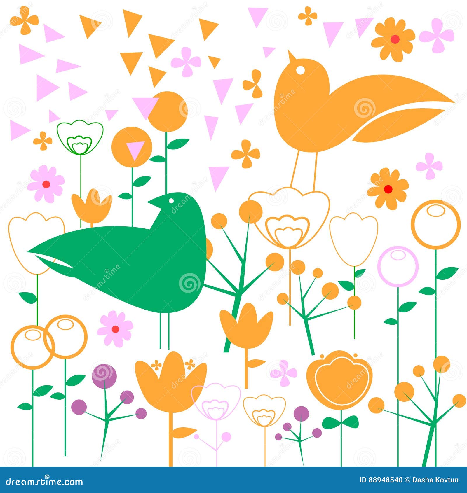 Vector Nature Illustration Bird Art Design Stock Vector - Illustration ...