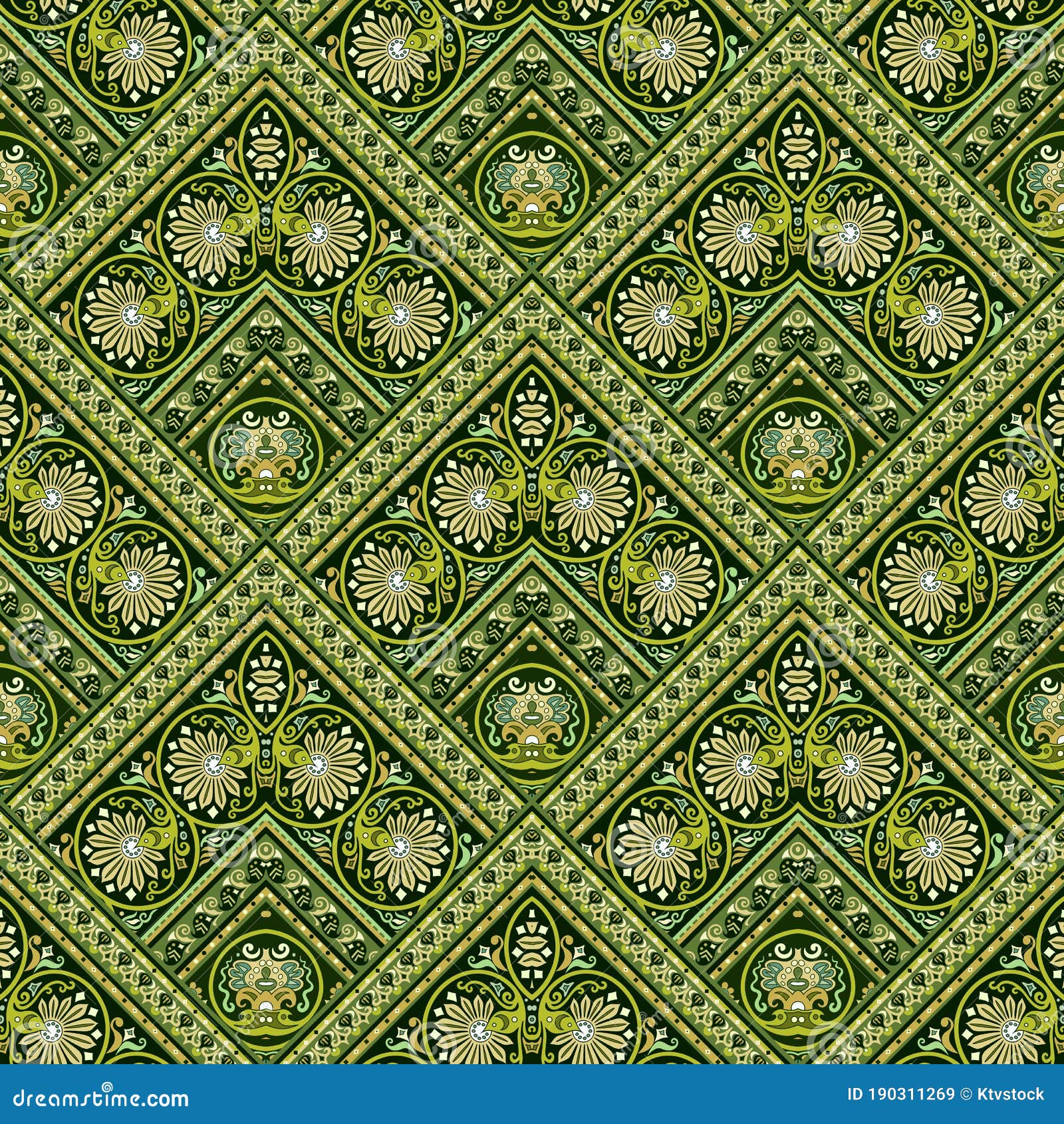 Vector Nature Patch Pattern. Mosaic Background Stock Vector ...