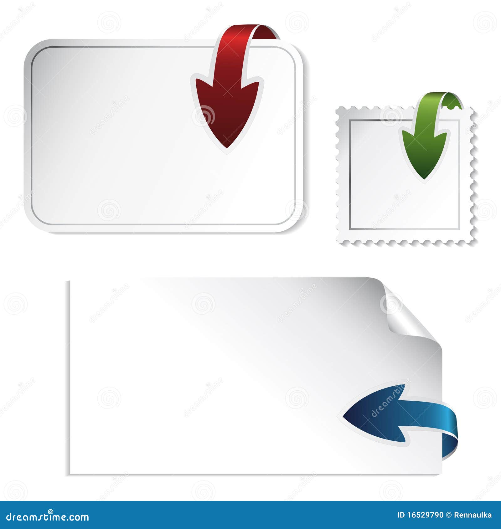 Vector Navigation Arrows on the White Stickers Stock Vector ...