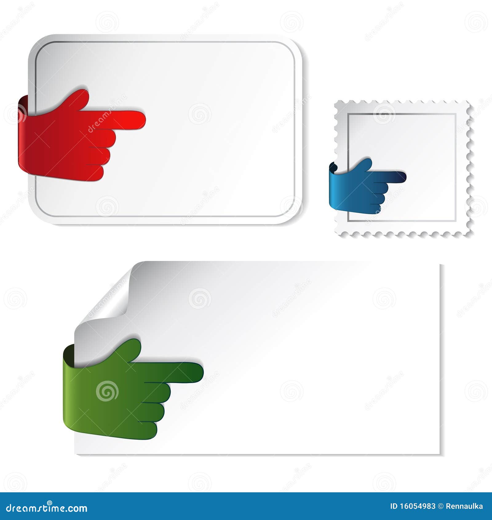 Vector Navigation Hands on the White Stickers Stock Vector ...