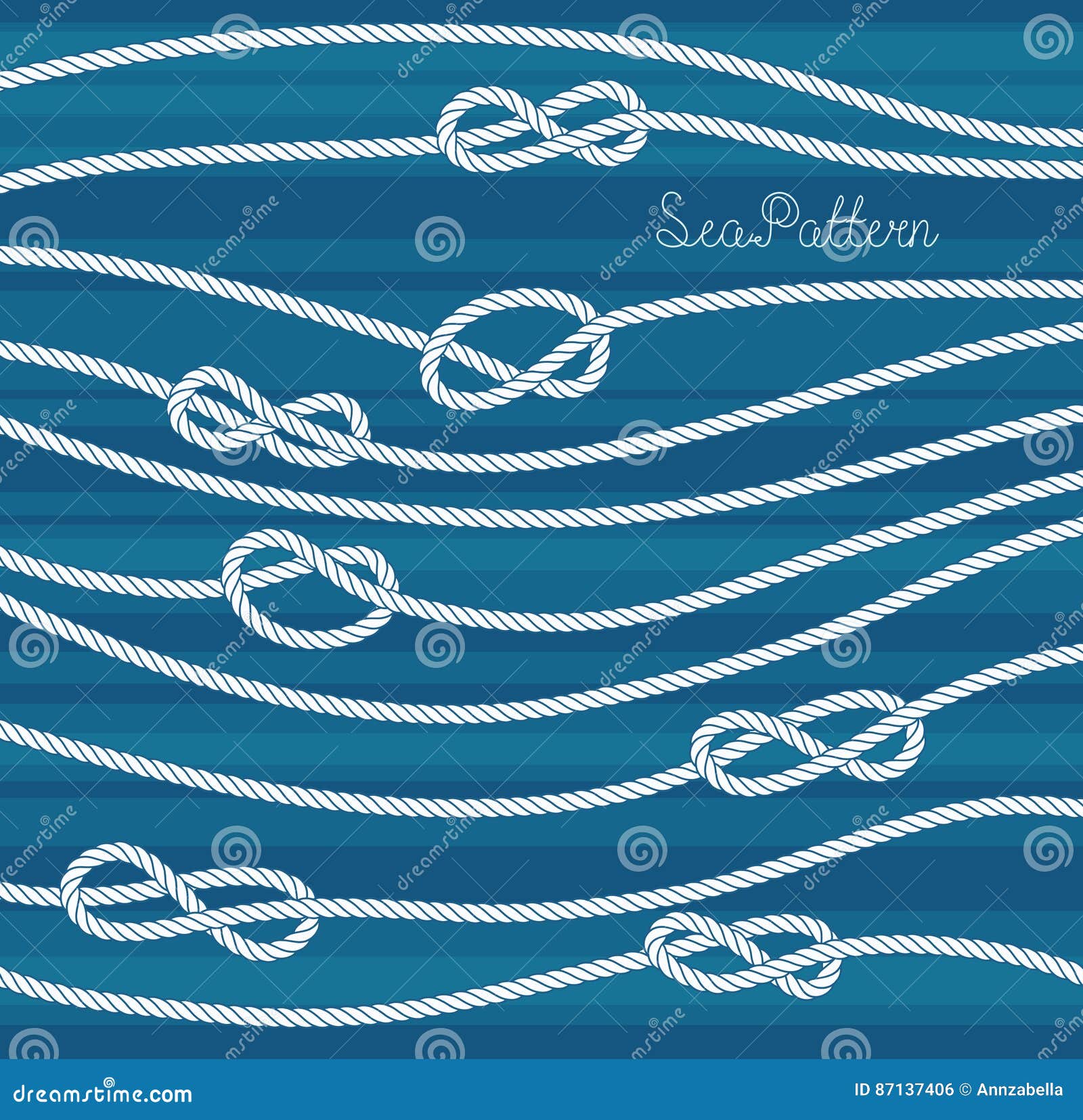 Vector Navy Ropes with Knots Marine Pattern Stock Vector - Illustration ...
