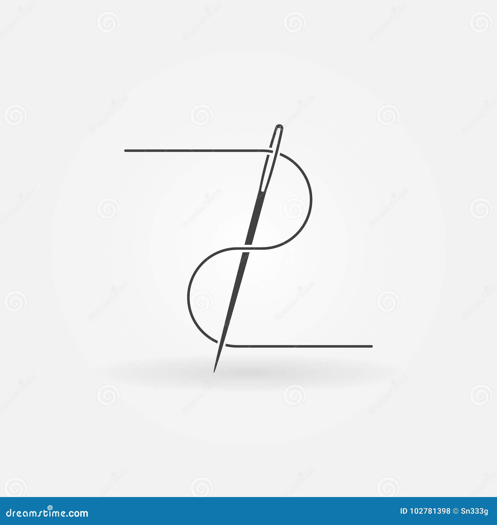 Vector Needle and Thread Icon or Symbol Stock Vector - Illustration of ...