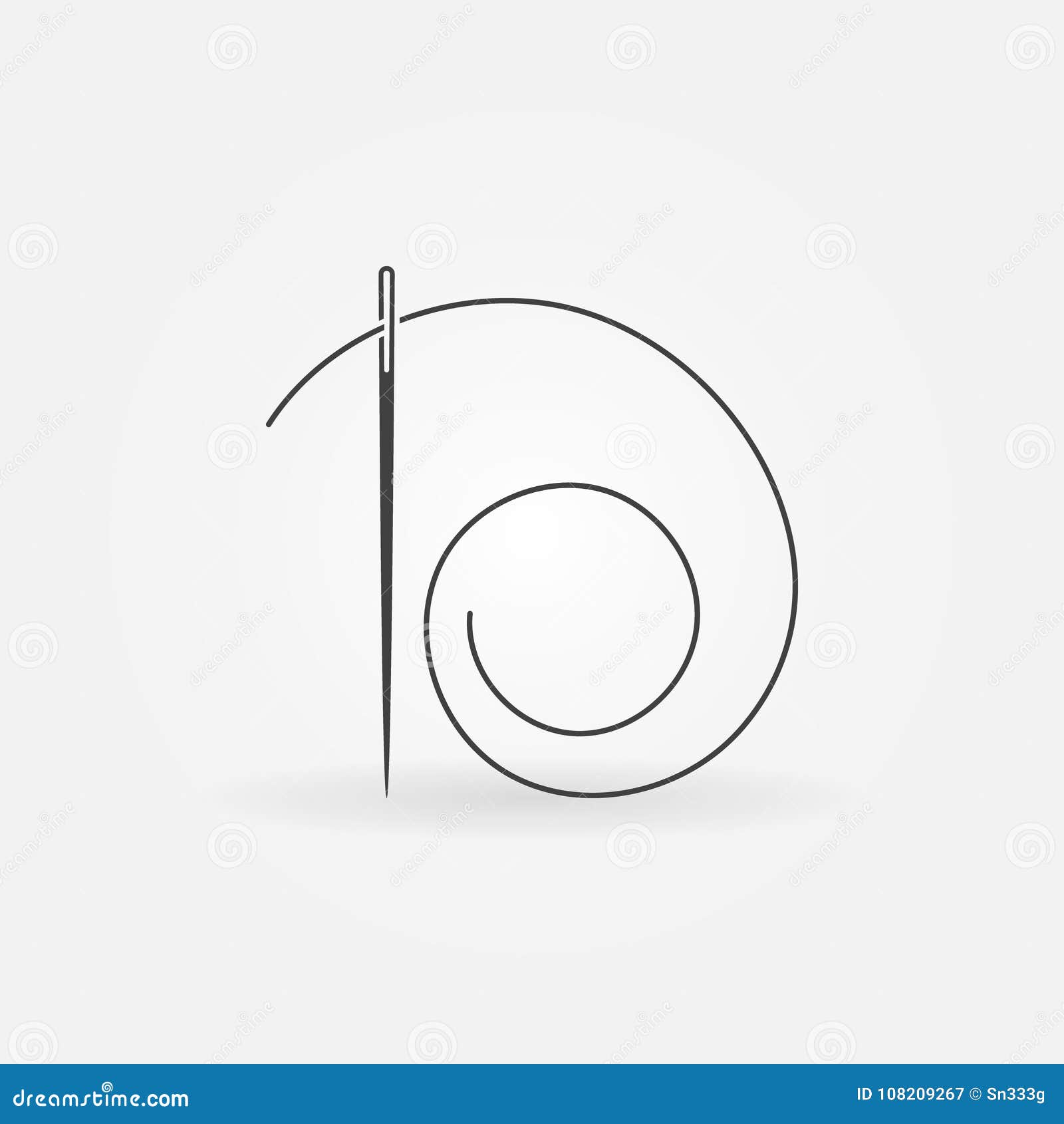 Vector Needle and Thread Icon or Element Stock Vector - Illustration of ...
