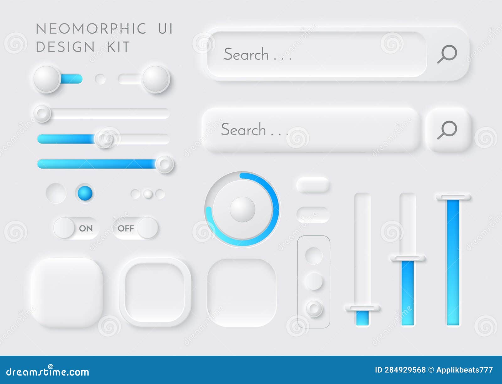 Vector Ux, Ui Kit. Interface Buttons, Sliders Set Stock Vector ...