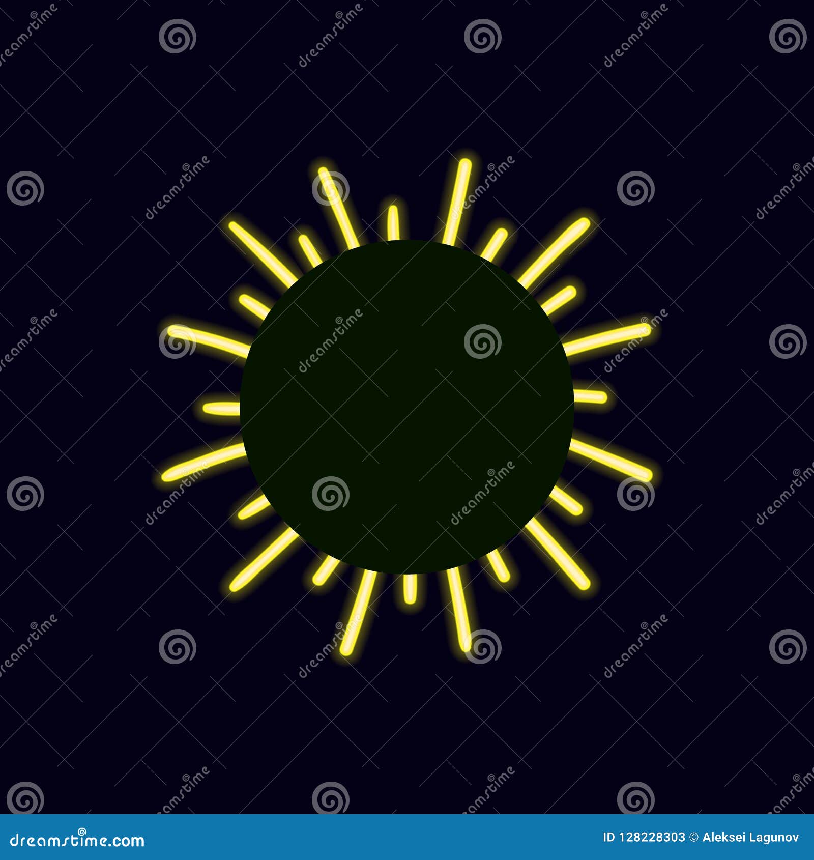 Vector Neon Bright Sunshine, Retro Shine Icon, Frame Template. Stock ...