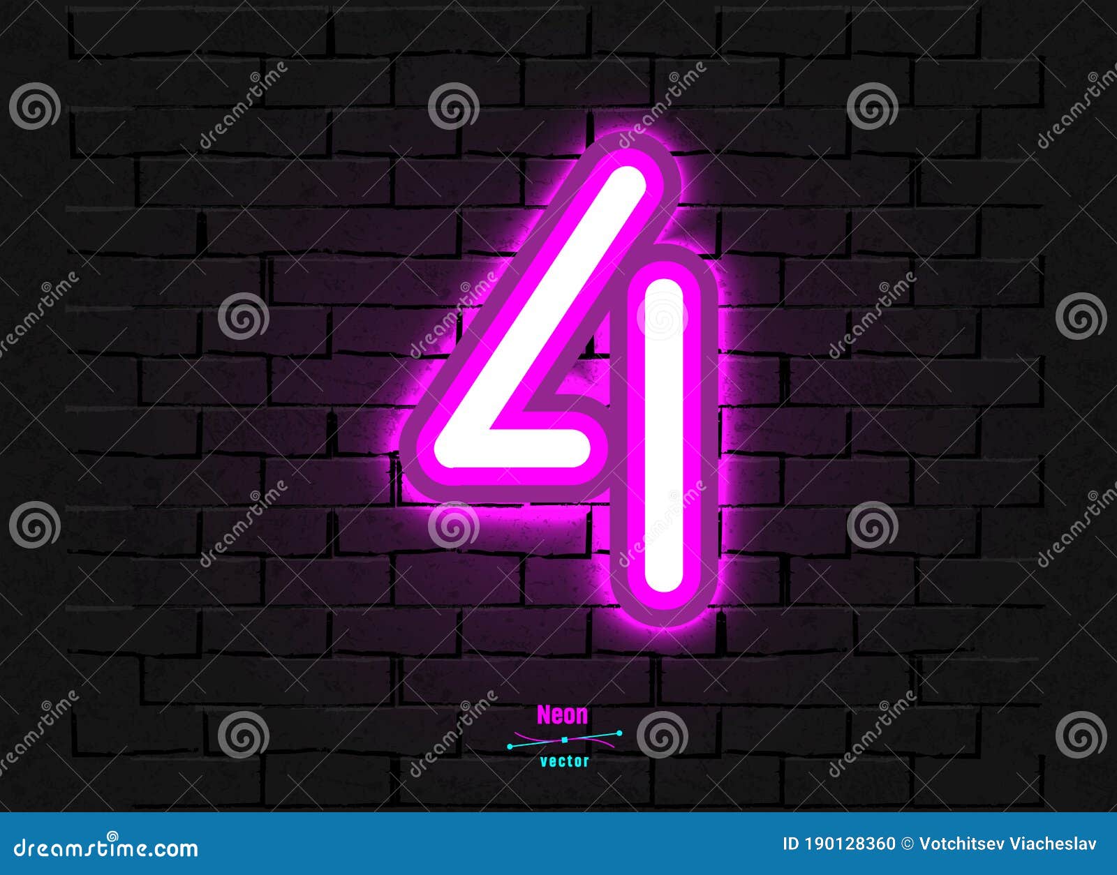 Vector Neon Digit stock vector. Illustration of digit - 190128360
