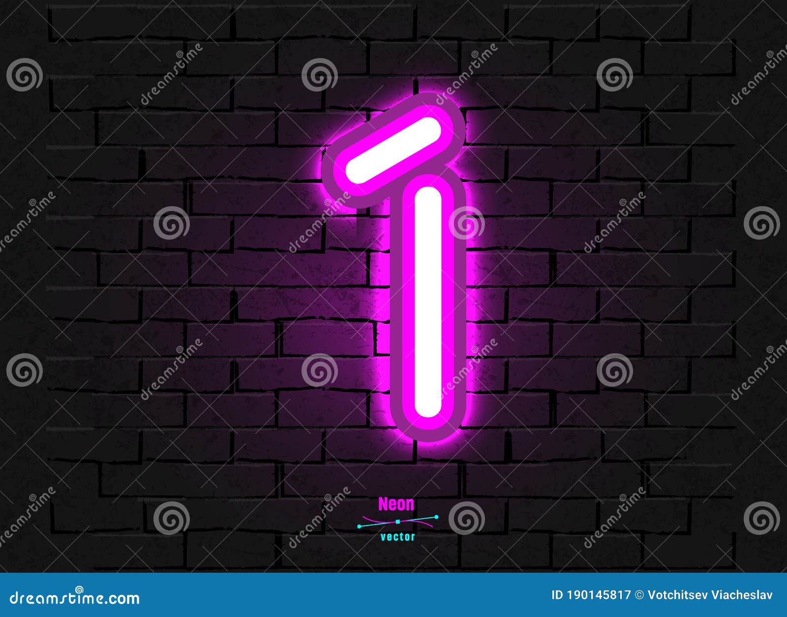 Vector Neon Digit stock vector. Illustration of color - 190145817