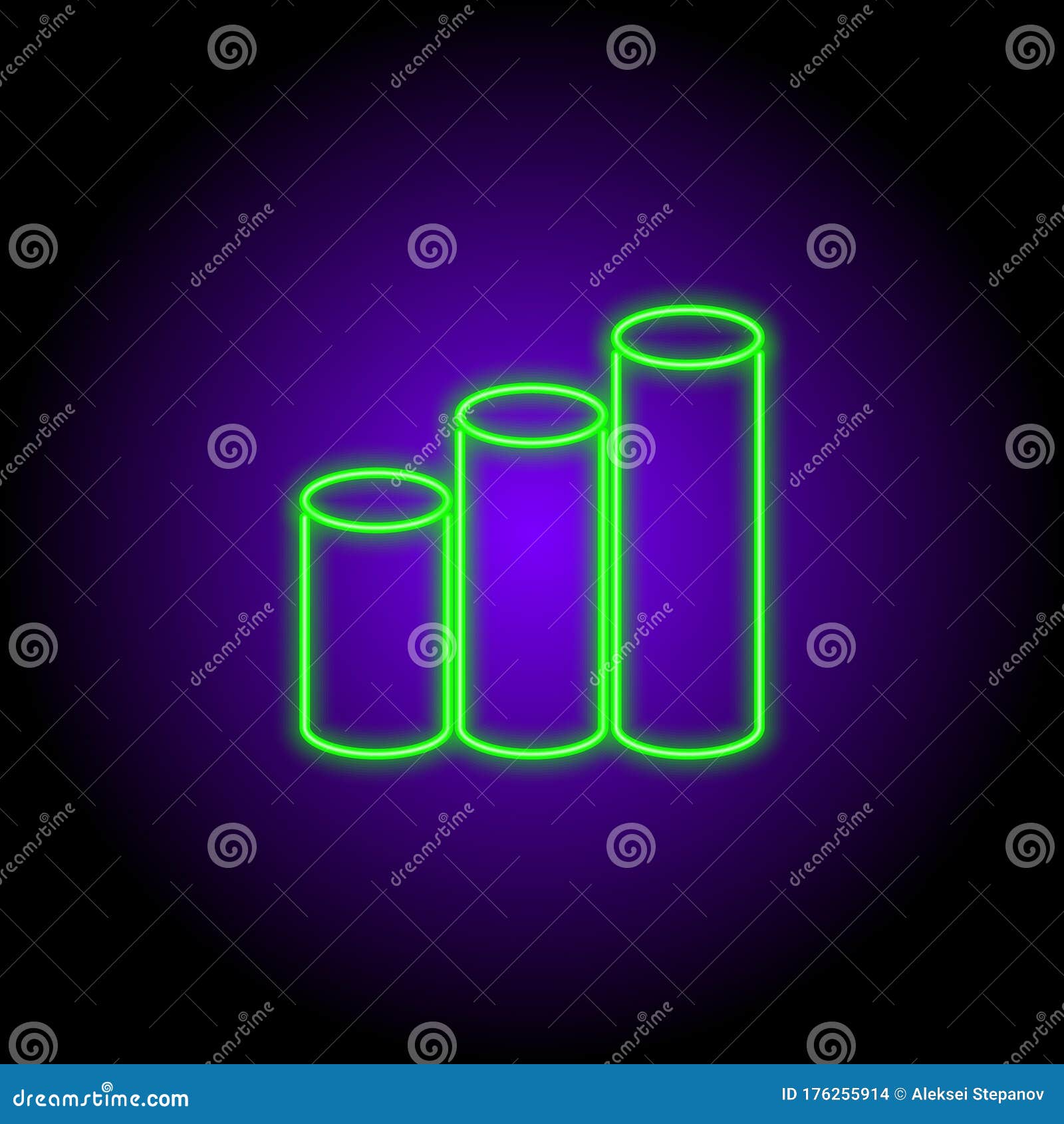 Vector Neon Flat Design Icon of Chart and Graph Line Symbol ...
