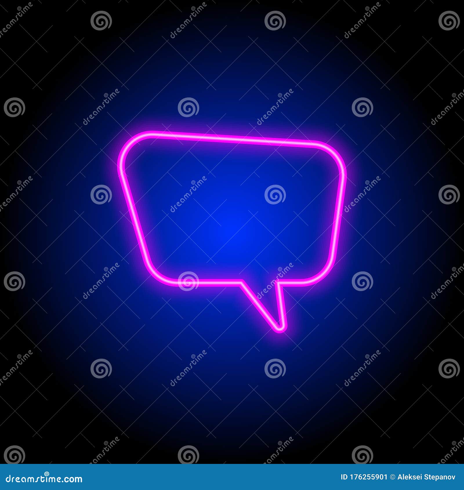 Vector Neon Flat Design Icon of Message Symbol Stock Illustration ...