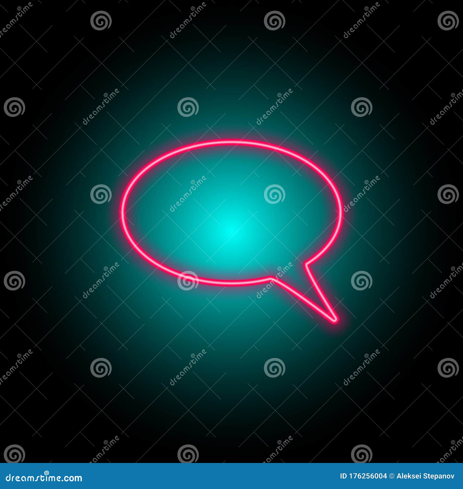 Vector Neon Flat Design Icon of Message Symbol Stock Illustration ...