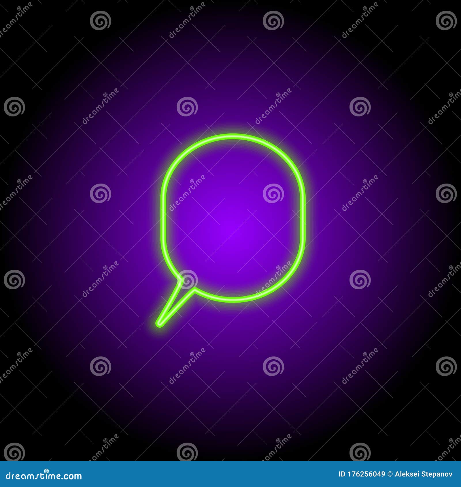 Vector Neon Flat Design Icon of Message Symbol Stock Illustration ...