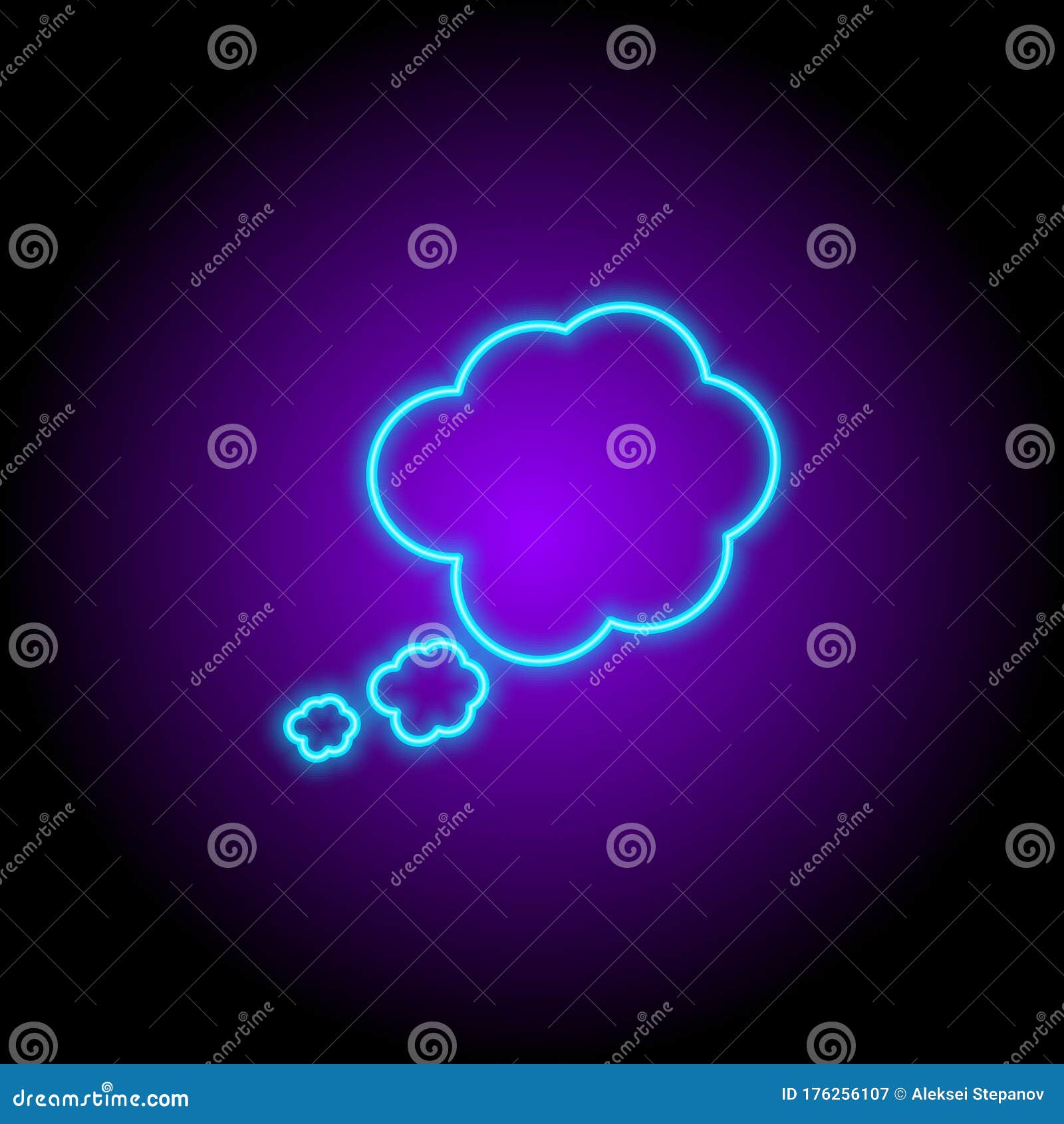 Vector Neon Flat Design Icon of Message Symbol Stock Illustration ...