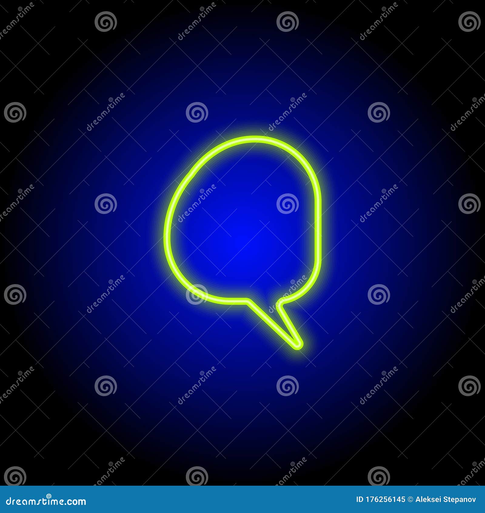 Vector Neon Flat Design Icon of Message Symbol Stock Illustration ...