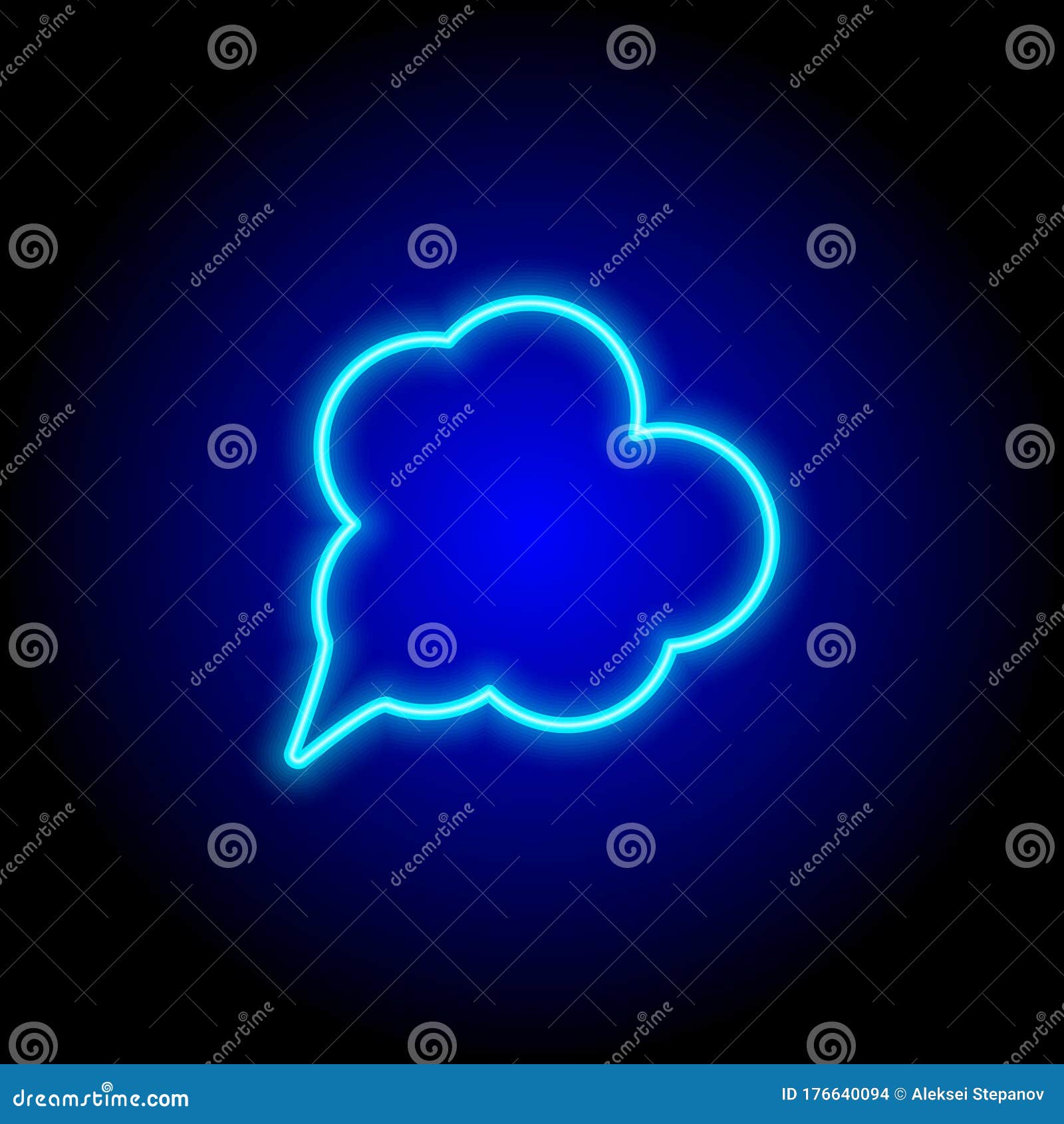 Vector Neon Flat Design Icon of Message Symbol Stock Illustration ...